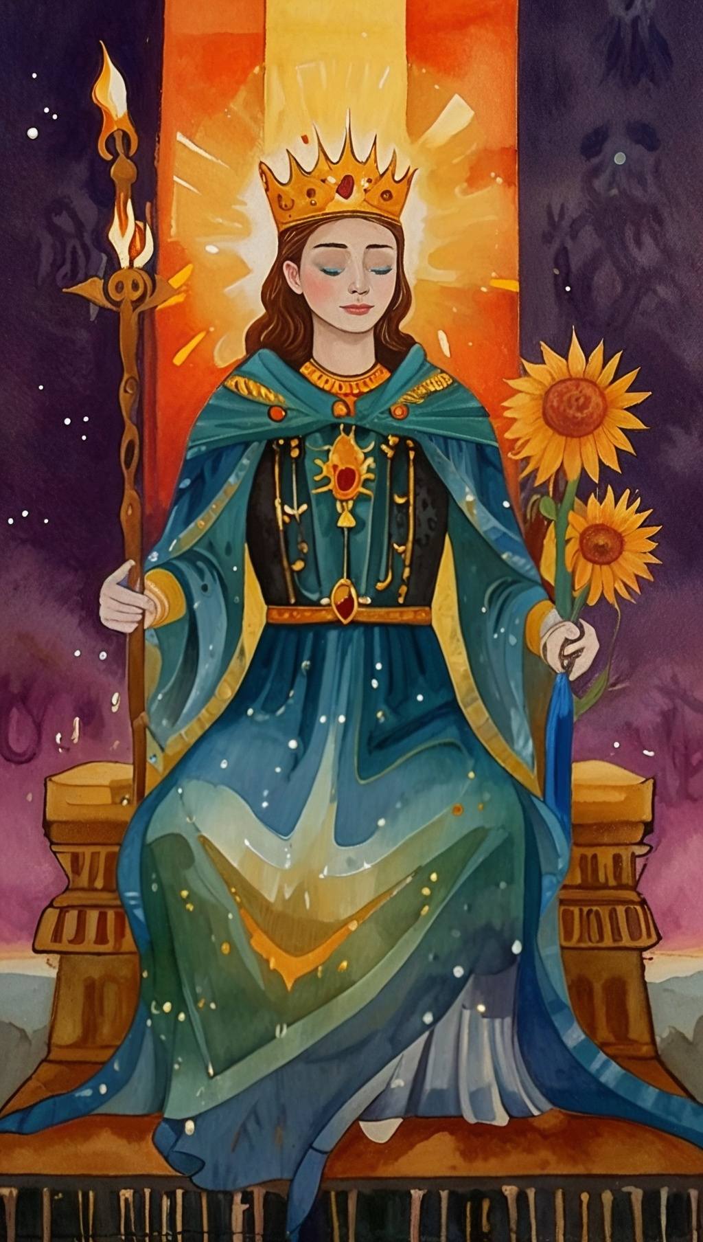 Queen of Wands Meaning – Minor Arcana Tarot Card Meanings | Upright ...
